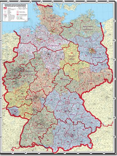 Postcodekaart Duitsland | Kaarten en Atlassen.nl